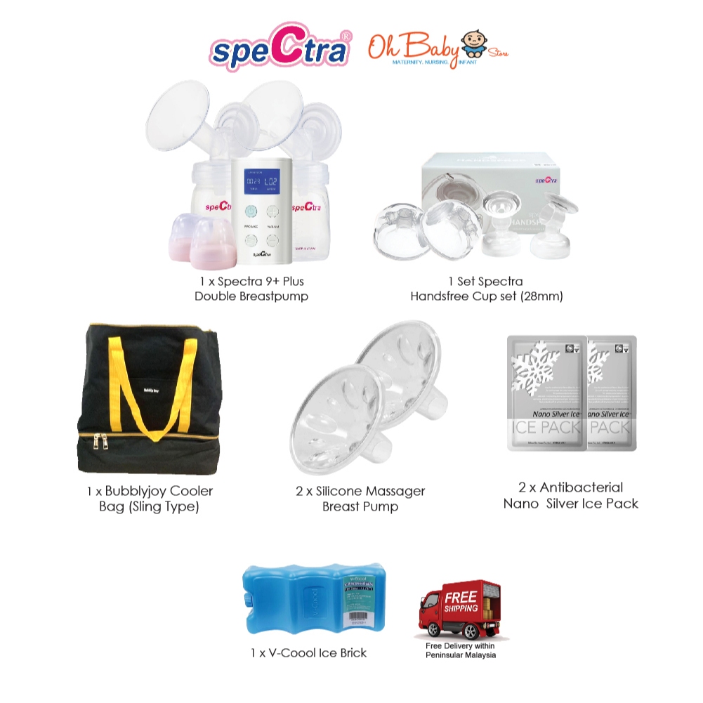 Spectra 9 Plus Double Electric Breast Pump with Spectra Handsfree ...