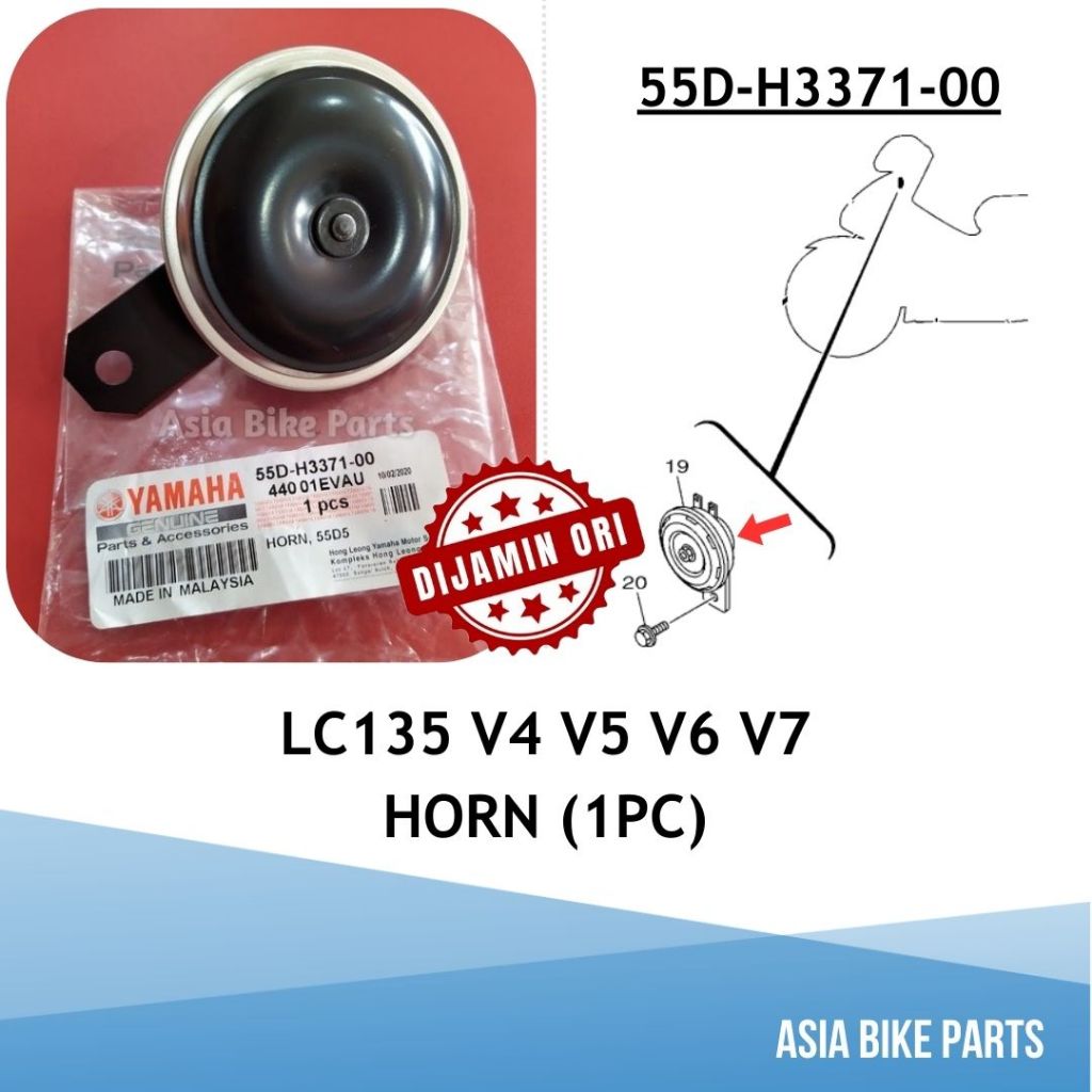Yamaha Original LC135 V4 V5 V6 V7 Horn Assy - 55D-H3371-00 | Shopee Malaysia