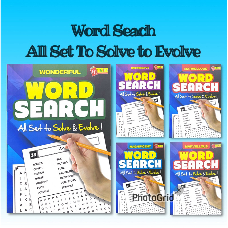 Edukid • Word Search - All Set To Solve & Evolve | Shopee Malaysia