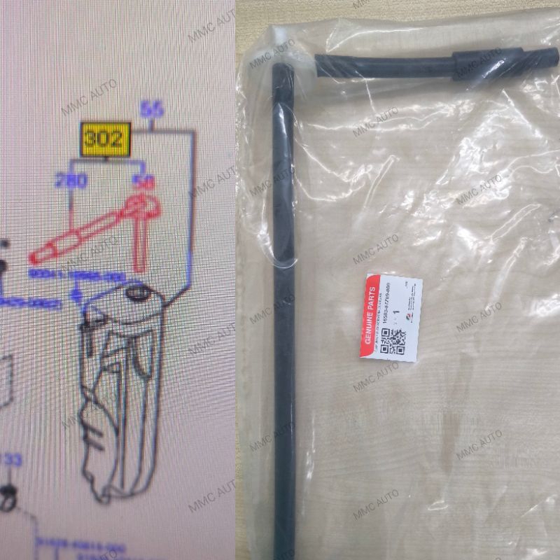 Perodua Kelisa, Kenari Radiator Spare Tank Cap With Hose / Reserve Tank ...