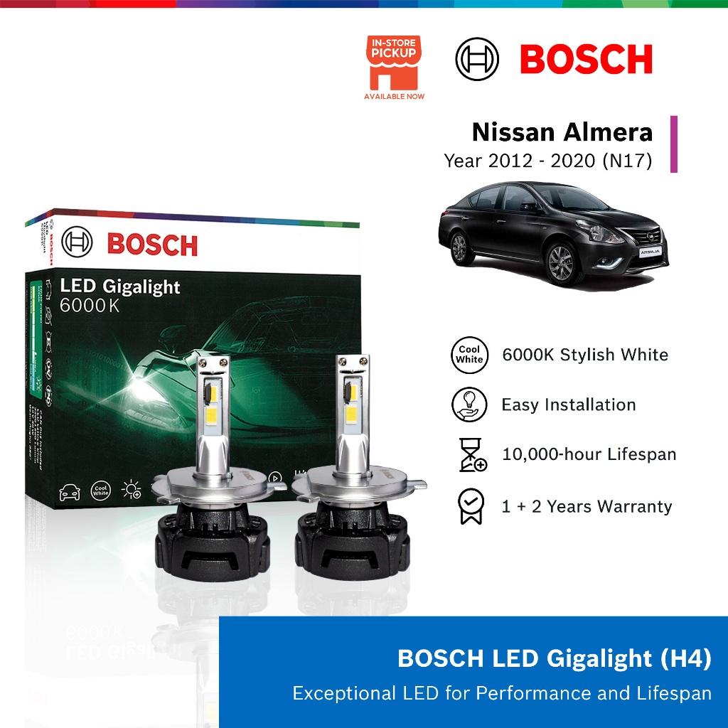 Bosch LED Gigalight 6000K H4 Halogen Headlight Retrofit Bulb + CANBUS ...