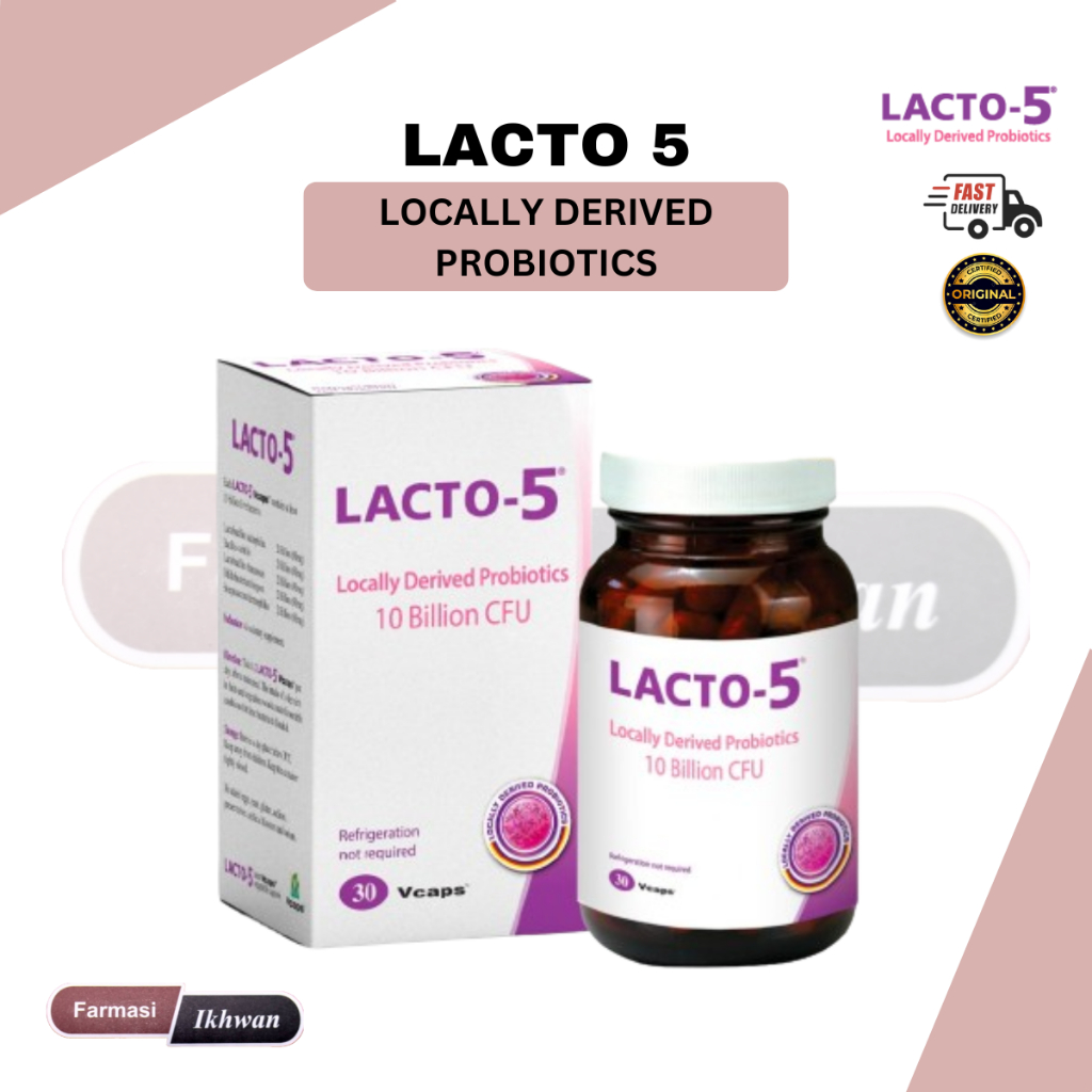 Lacto-5 Lacally Derived Probiotics 10 Billion CFU 30's | Shopee Malaysia