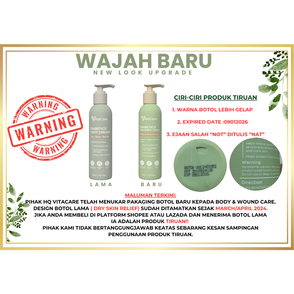 [VITACARE] Original HQ – Krim Ubat Luka & Kudis Kulit | Krim Luka ...