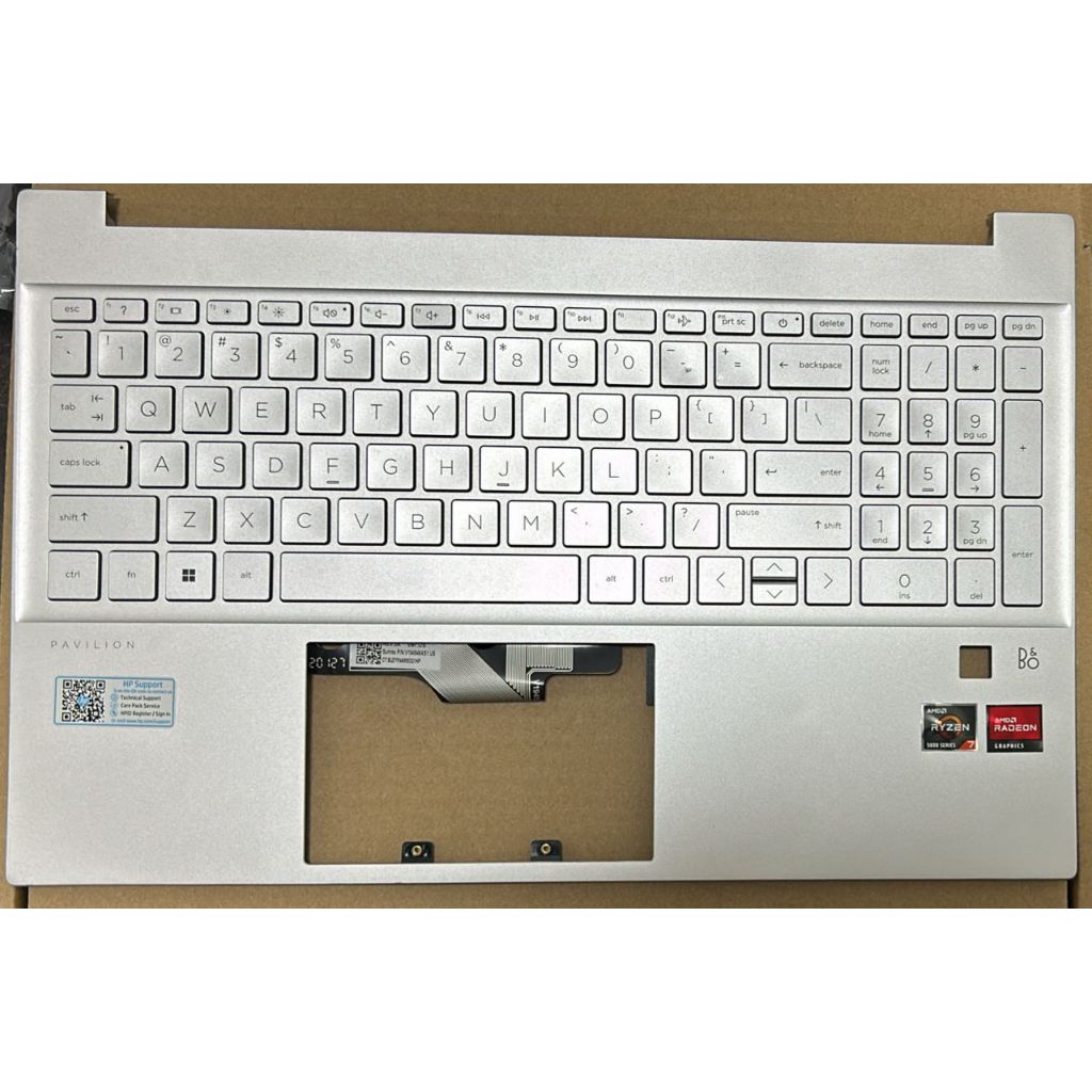 HP PAVILION 15-EG SERIES PALMREST UPPER COVER TOP CASE KEYBOARD SILVER ...