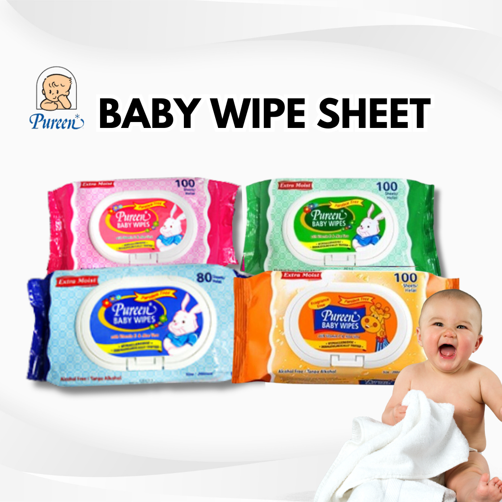 PUREEN BABY WIPES/WET TISSUE/TISU BASAH TWIN PACK 30'S/100'S | Shopee ...