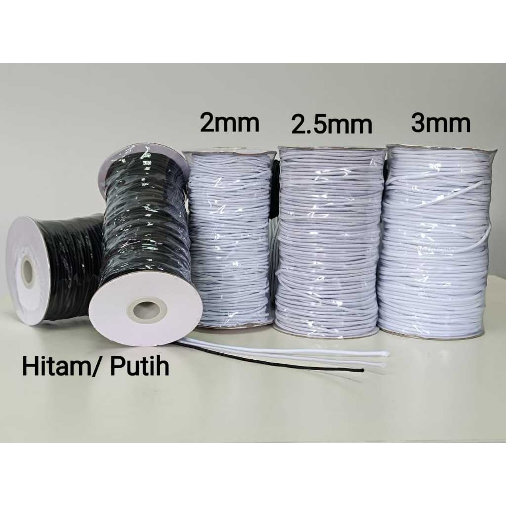[1.2mm, 1.5mm, 2.0mm, 2.5mm, 3.0mm, 3.5mm, 4.0mm] Tali Getah Bulat ...
