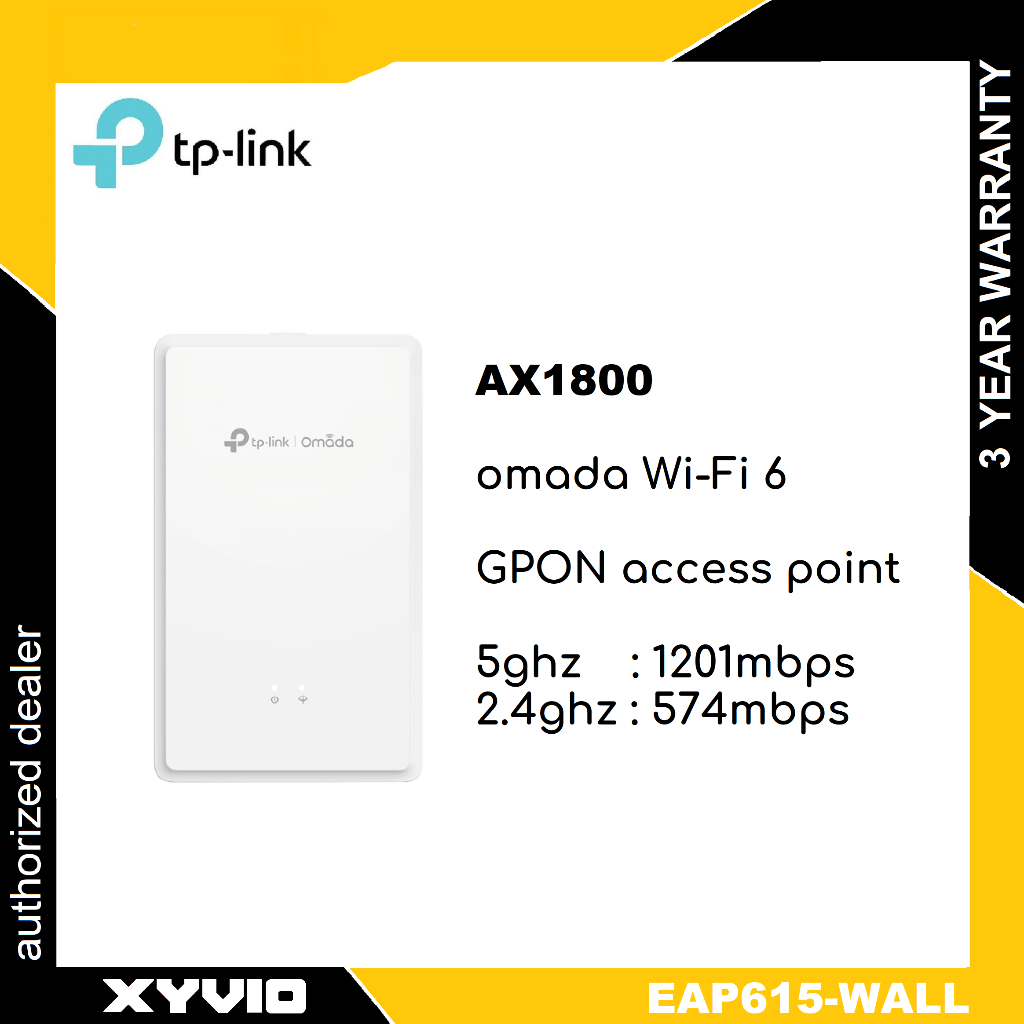 NEW LAUNCH!!! TP-LINK EAP615GP-WALL Omada AX1800 Wi-Fi 6 Wall Plate GPON Access Point | Shopee ...