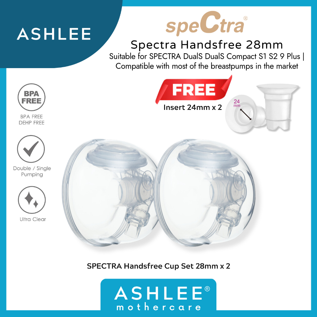 Spectra Handsfree 28mm 2-in-1 Double cup set | FREE Silicone Insert ...