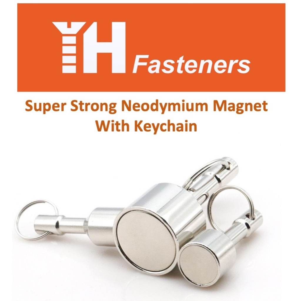 (1 pc) Super Strong Neodymium Magnet with Keychain Split Ring | Shopee ...