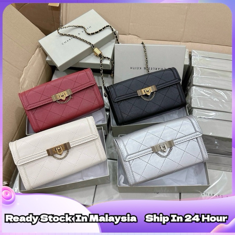 Ready Stock Tallulah Quilted Push Lock Ladies Long Wallet Bag(With Box ...