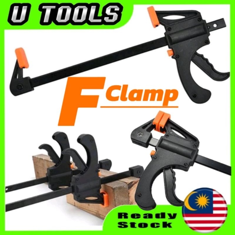 F Clamp Woodworking Work Bar F Clamp Clip Set Hard Quick Ratchet ...