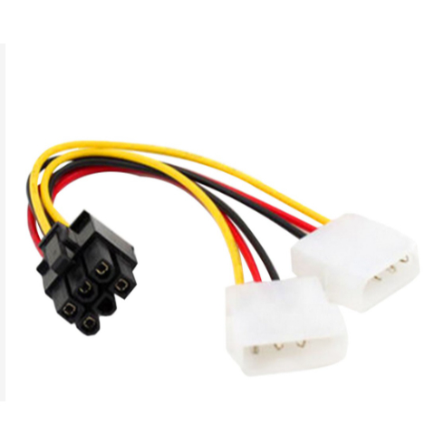 Dual 4PIN to 6PIN PCI Express Video Card ATX PSU Power Adapter Cable ...