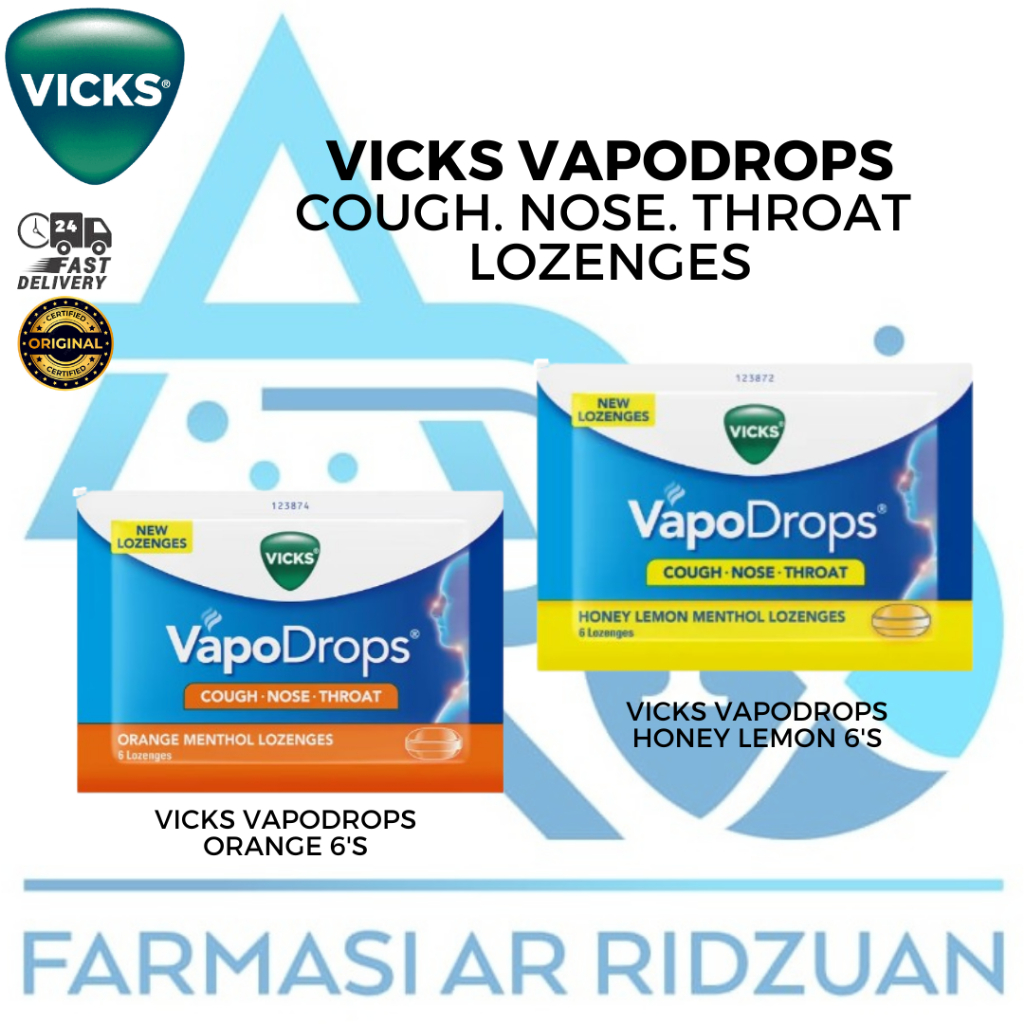 Vicks Vapodrops Lozenges 6's Orange / Honey Lemon | Shopee Malaysia