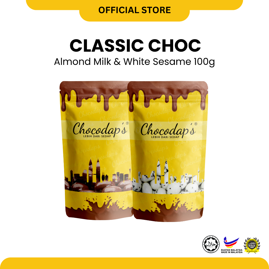 Classic Chocodaps Chocolate Almond Milk choc, Almond Sesame Choc Snack ...