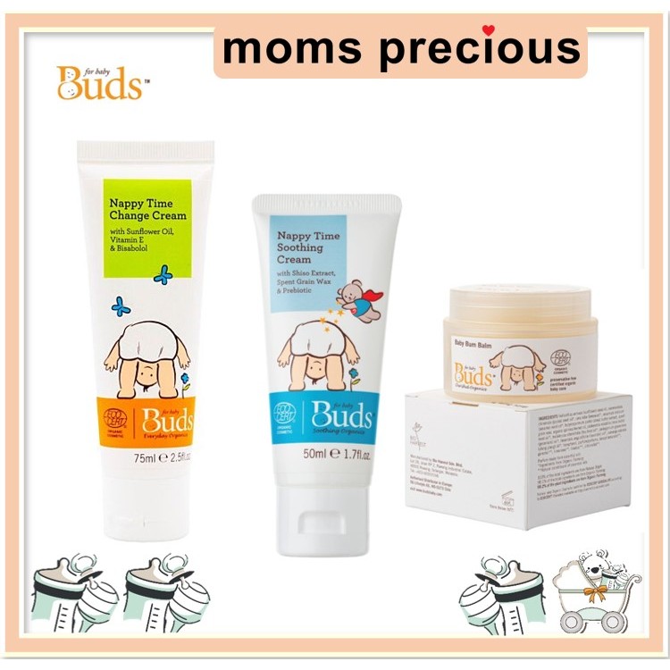 Buds Nappy Time Change Cream 75ml/ BSO Nappy Time Soothing Cream 50ml ...