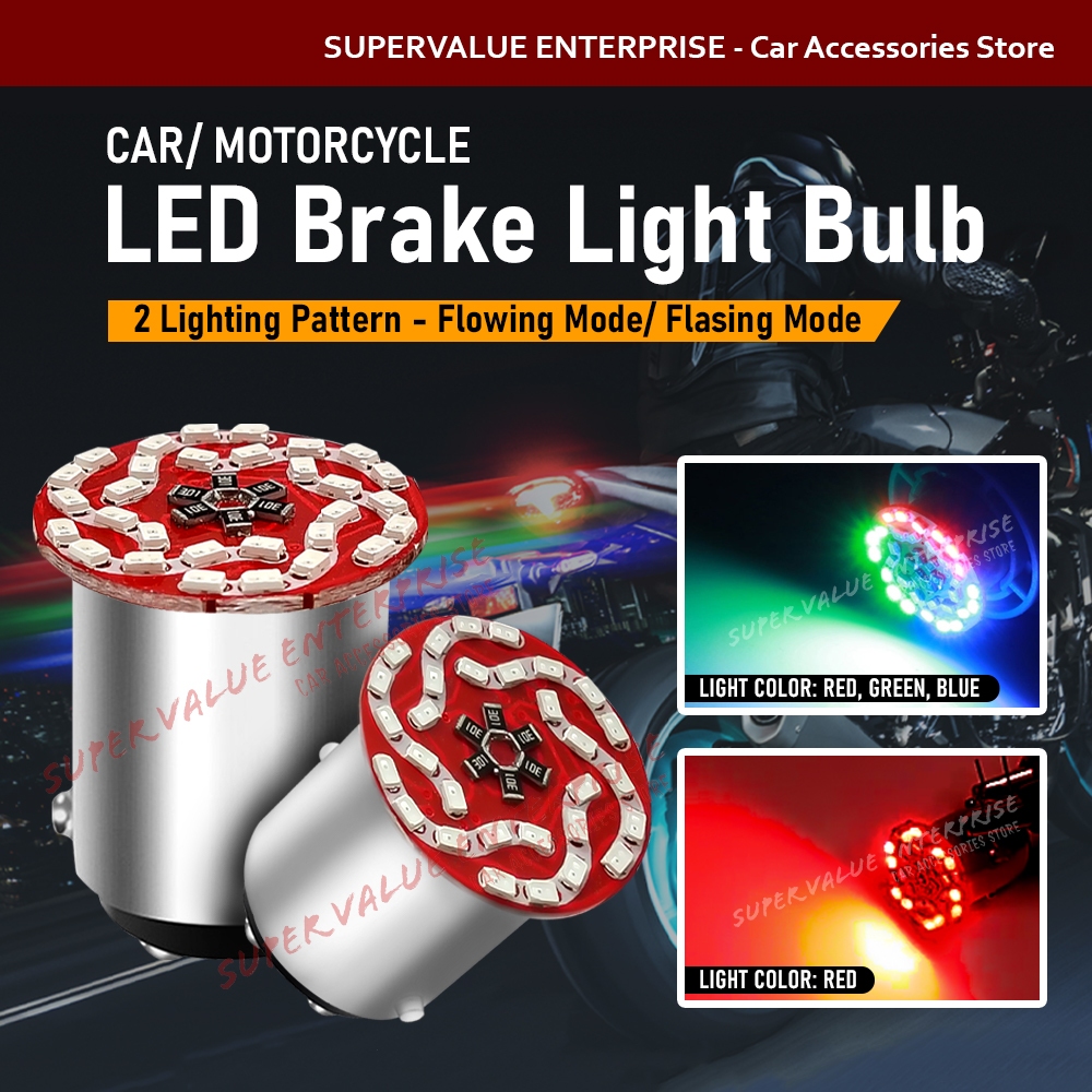 1pcs Motorcycle Tail Light brake bulb flash 1157 P21/5W Strobe Warning ...