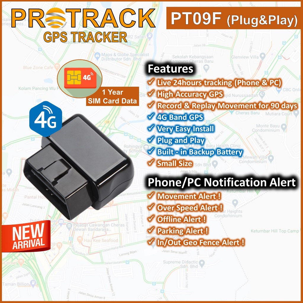 [Singapore, Thailand & Malaysia] GPS Tracker PT09F 4G # OBD2 Plug&Play ...