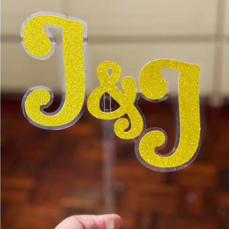 Glitter Wording Initial for Name Cake Topper | Personalize Names ...