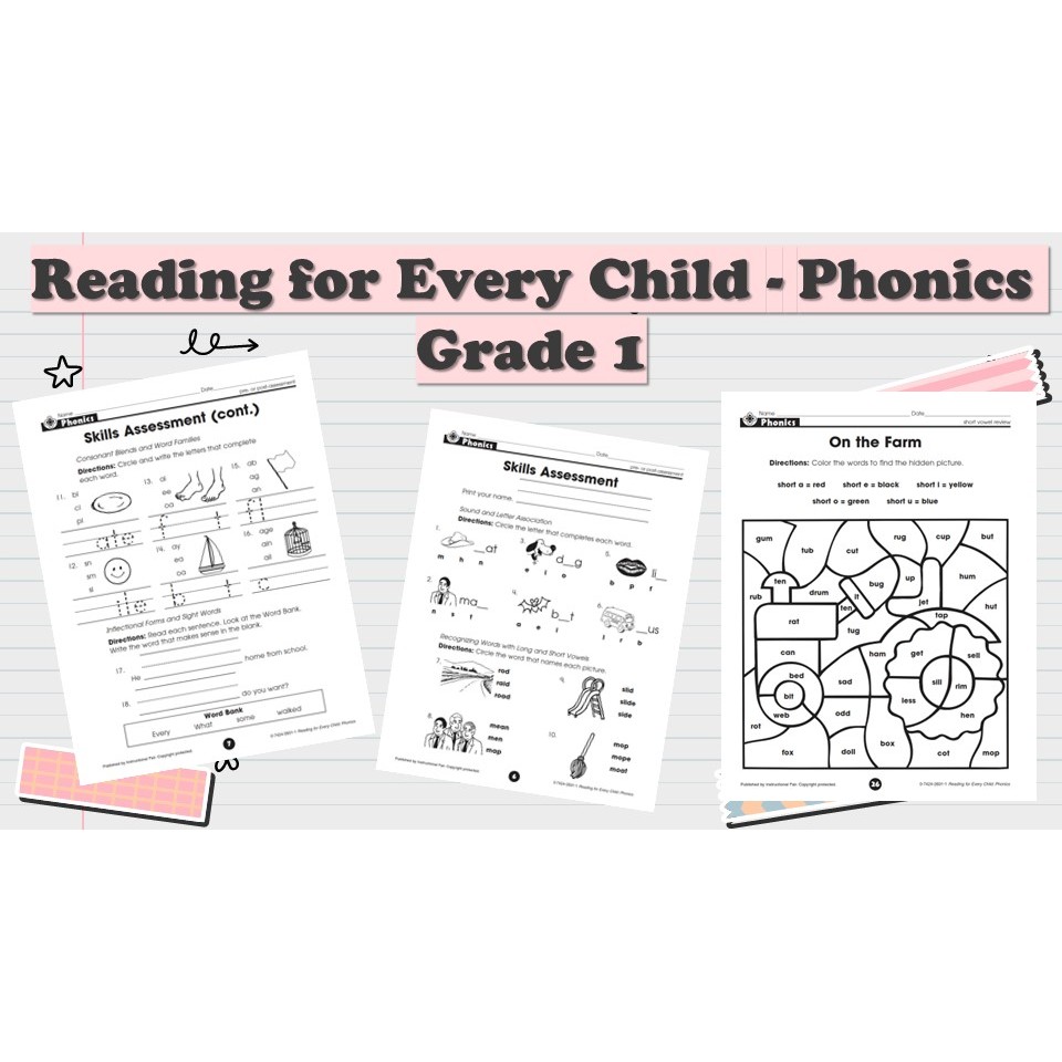 [PRE379] 82 pages Reading for Every Child - Phonics Grade 1 Worksheet ...
