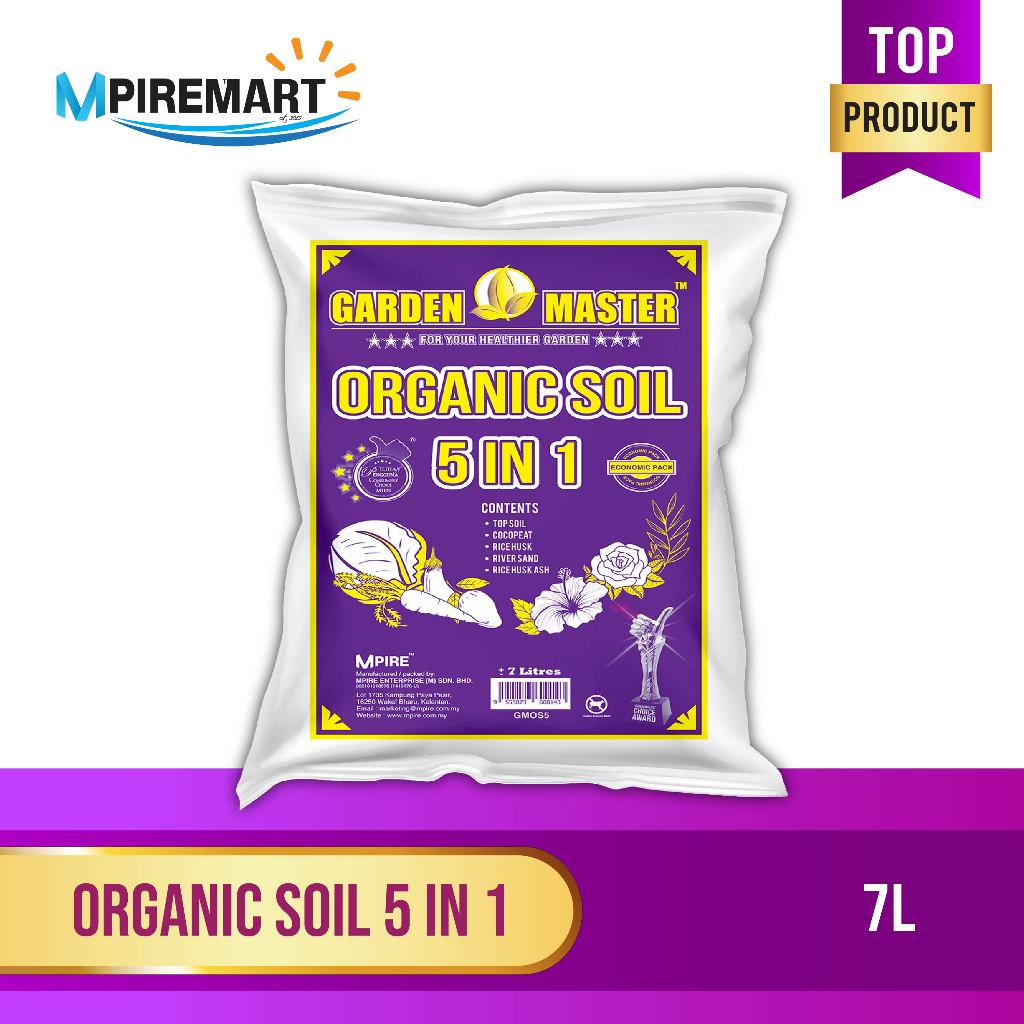 GARDEN MASTER Organic Soil 5 in 1 (3KG) | Shopee Malaysia