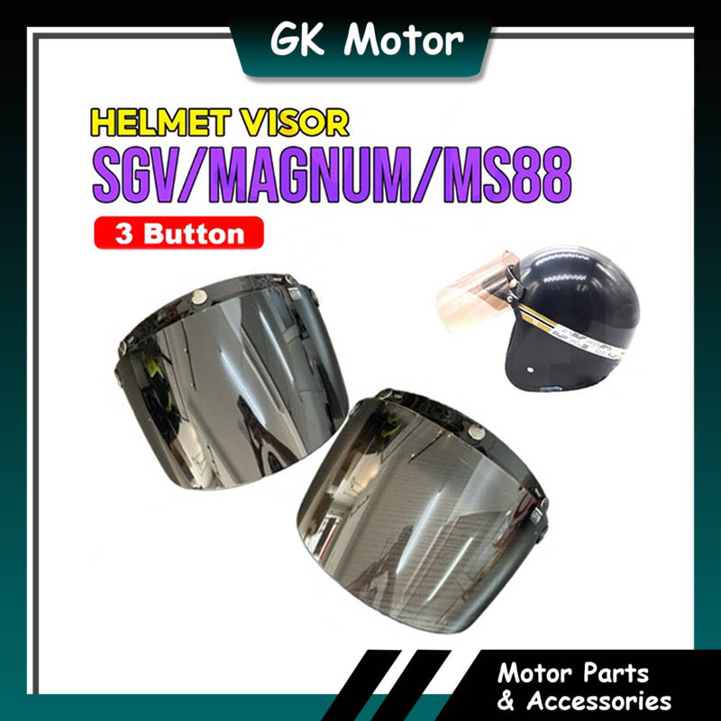 VISOR 3 BUTTON MHR ABS VISOR MS88 SGV MAGNUM HELMET TINTED | Shopee ...