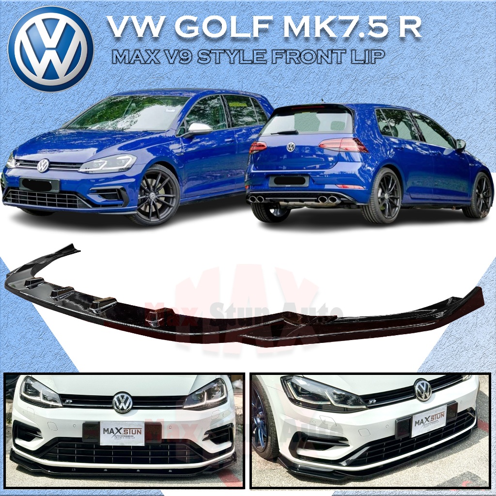 VOLKSWAGEN GOLF MK7.5 R MAXTON V9 FRONT LIP BUMPER SKIRT LIP DEPAN VW ...