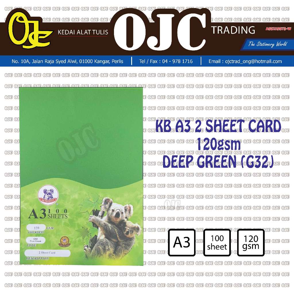 KB A3 2 SHEET CARD 120gsm (G32) DEEP GREEN | Shopee Malaysia