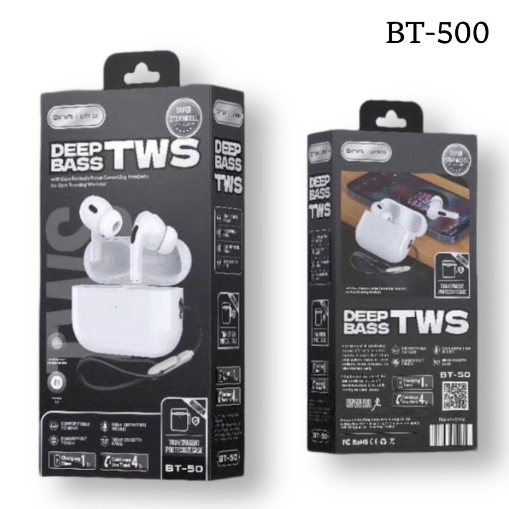 DNA Deep Bass TWS BT-500 with Bass Earbuds Noise Cancelling Headsets ...