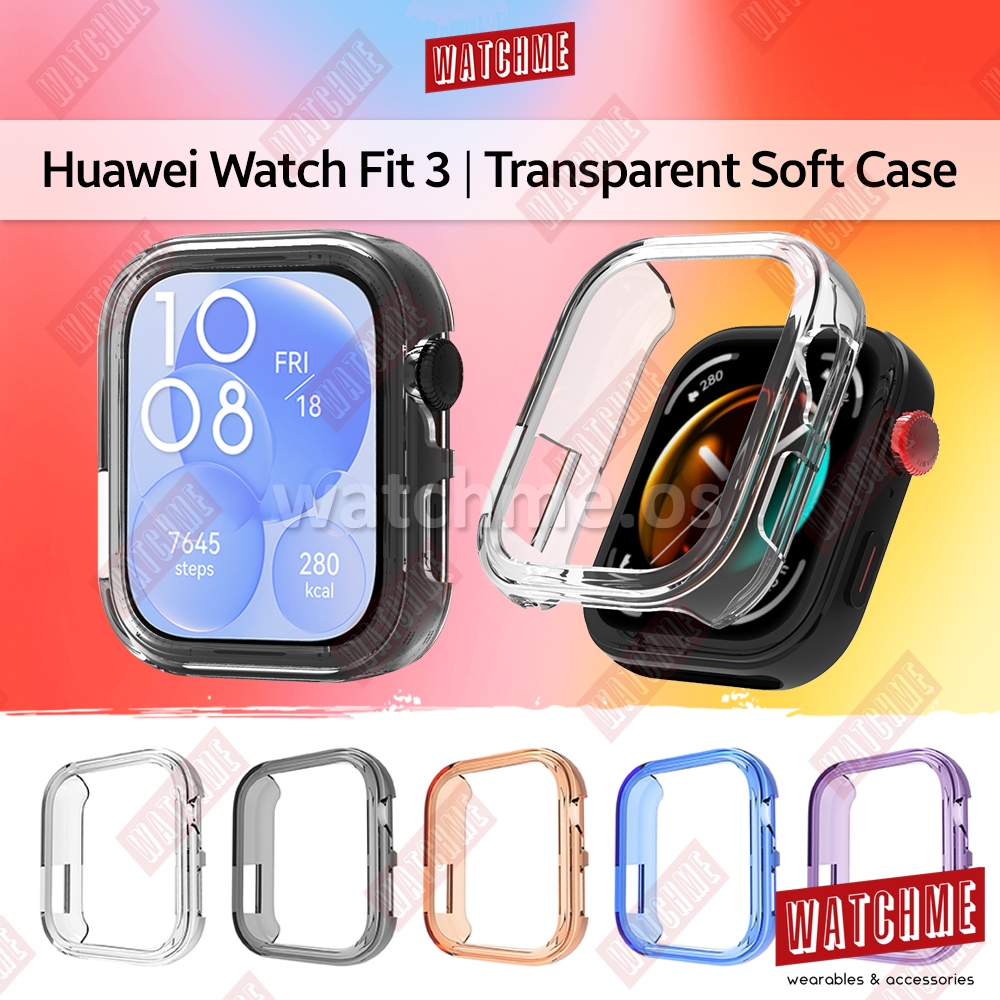 Huawei Watch Fit 3 Soft Case, Transparent Color Casing, Smartwatch Fit3 ...