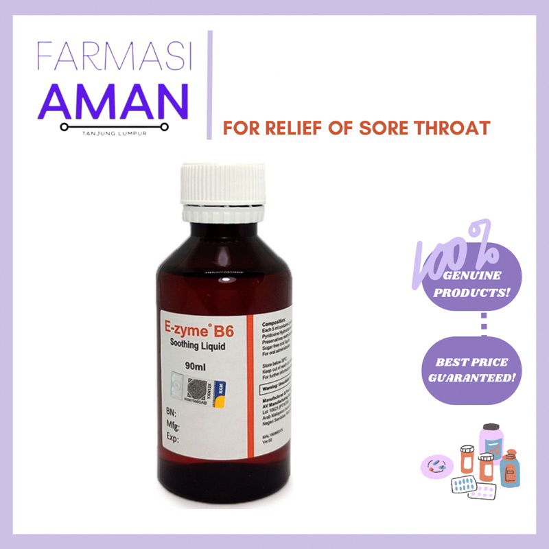 E-Zyme B6 Soothing Liquid 90ml (Batuk / Sakit Tekak) | Shopee Malaysia