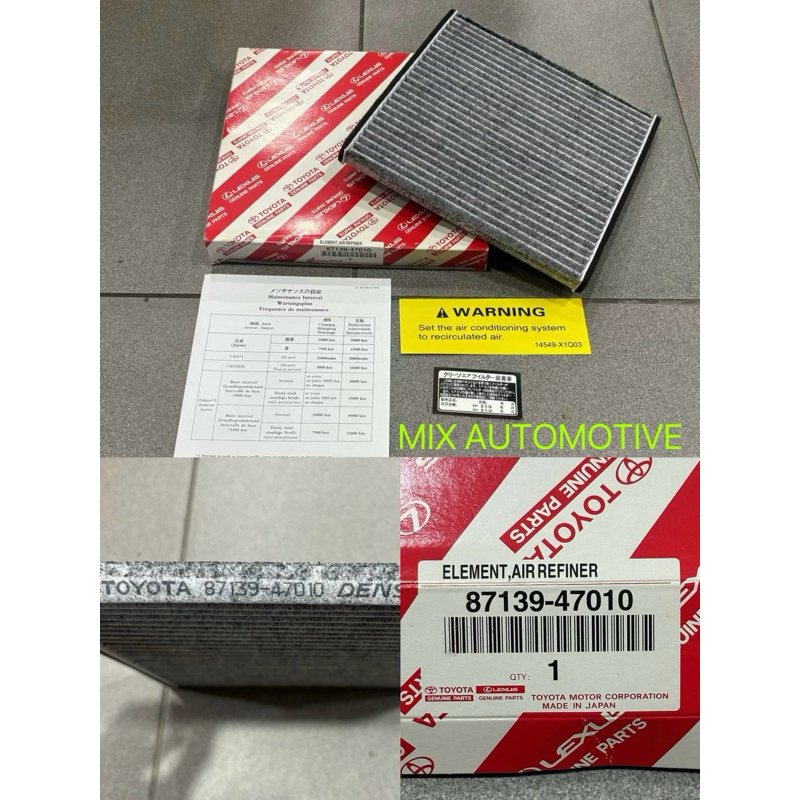 100% CABIN AIRCOND FILTER CARBON TOYOTA VIOS NCP42 CAMRY ACV30 ESTIMA ...