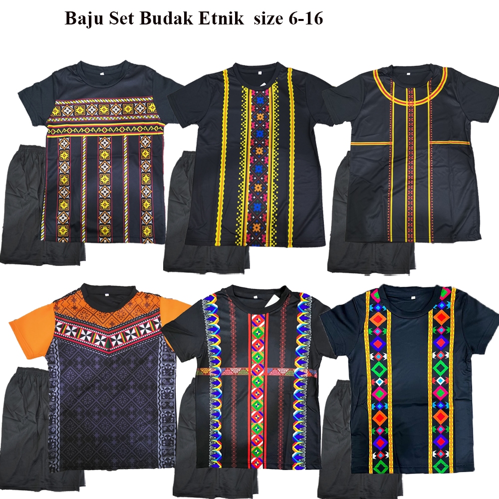 BUDAK SET Baju Batik Jersey SABAH Design KID SET SABAHAN DUSUN Design ...