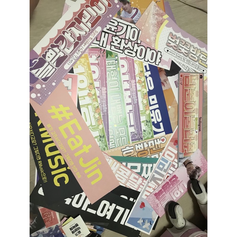 Customize Kpop Idol Banner hard card 客制化偶像应援手幅 BTS Seventeen Blackpink ...