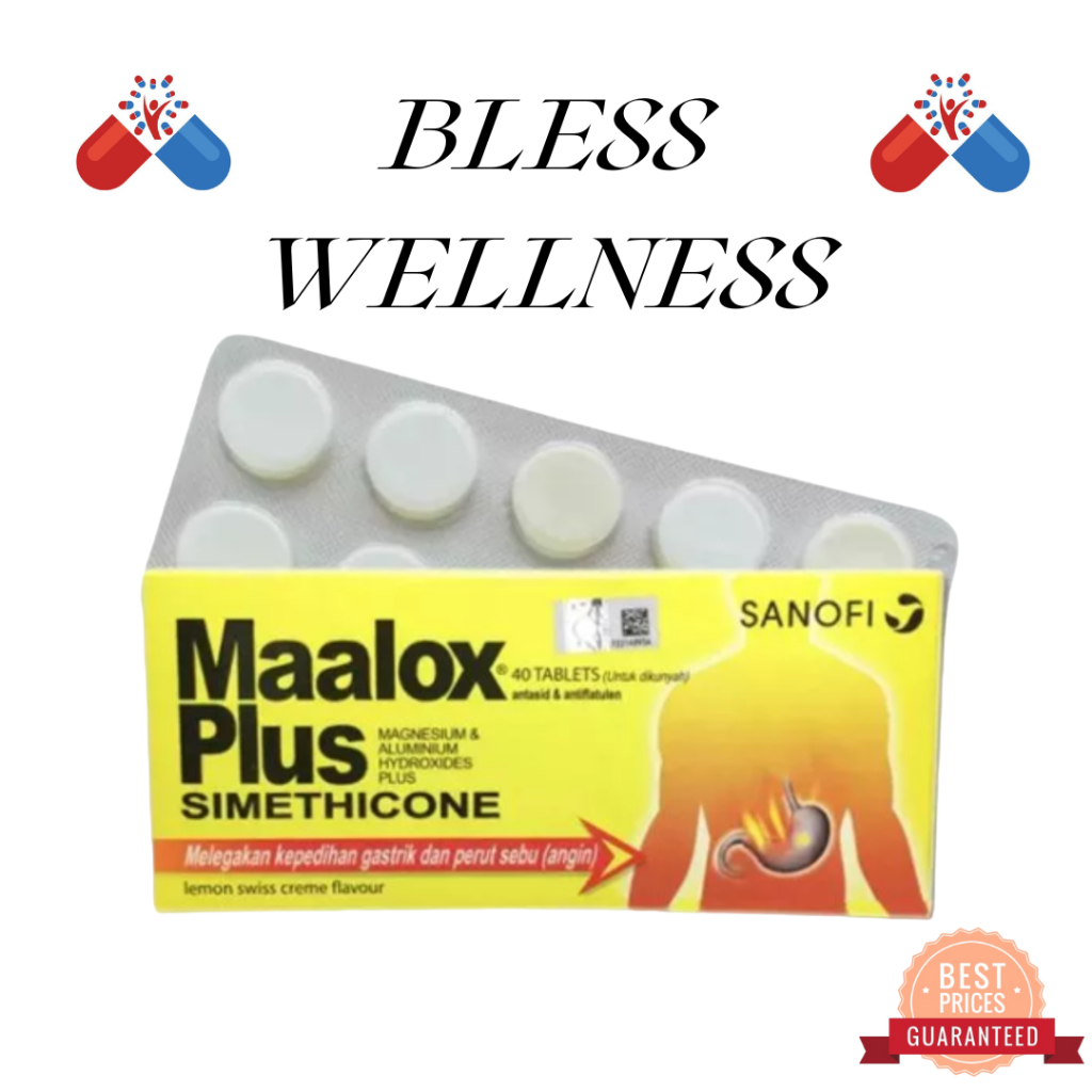 MAALOX PLUS CHEWABLE 25MG TAB 40'S (BOX) | Shopee Malaysia