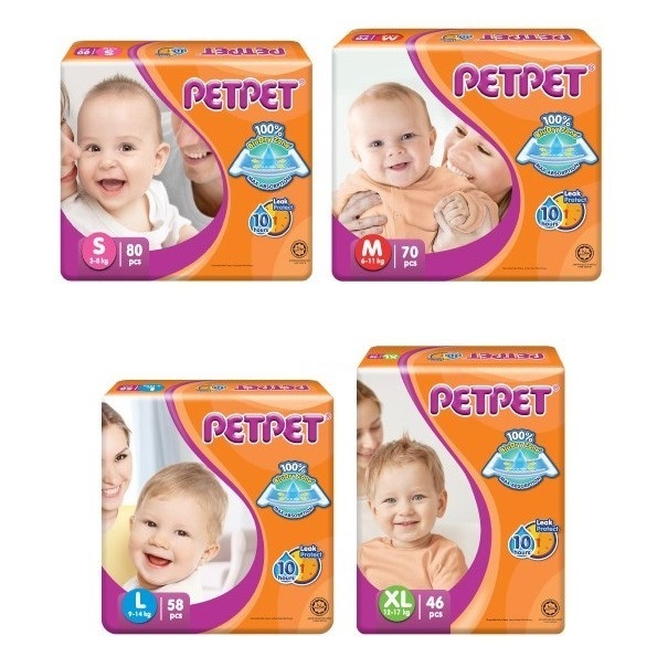 PETPET EVO TAPE, BEENIES BABY COMFY TAPE (NB60/S56/M50/L46) Drypers Wee ...
