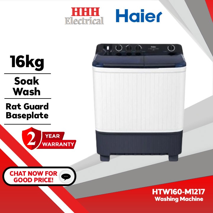 Haier 16kg Semi Auto Washing Machine HTW160-M1217 Mesin Basuh with Rat ...