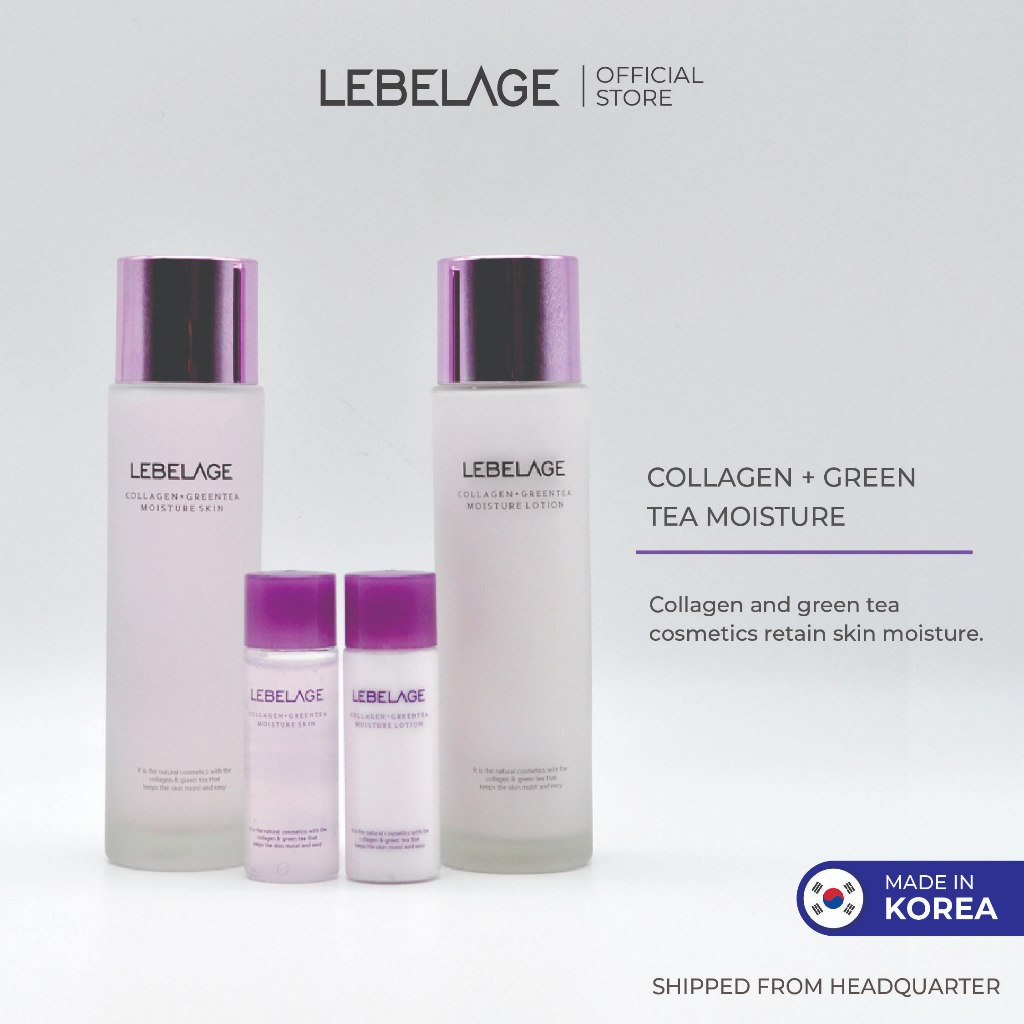 LEBELAGE Collagen + Green Tea Moisture (2 Set/150ml + 30ml) | Shopee ...