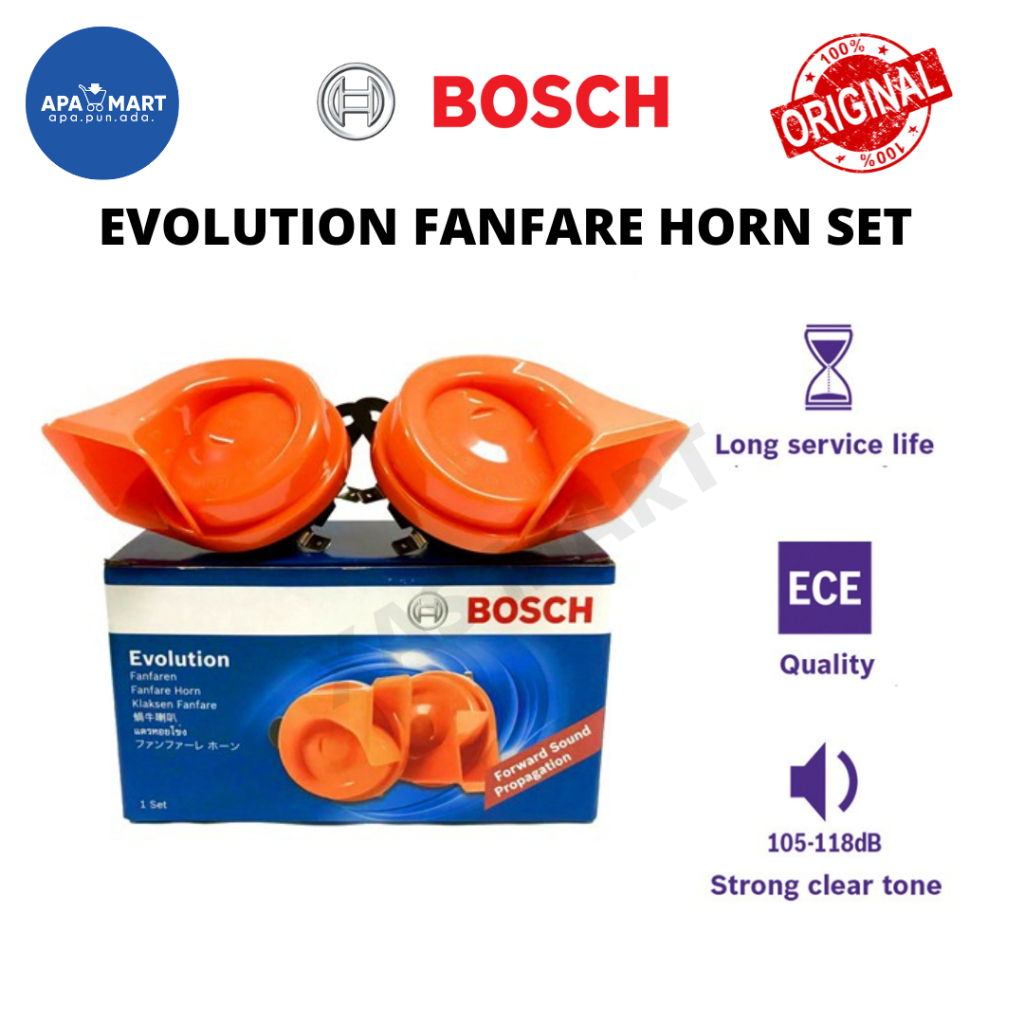 BOSCH Evolution Klaksen Fanfare 12V BM Car Horn Set Bosch Horn Kereta ...