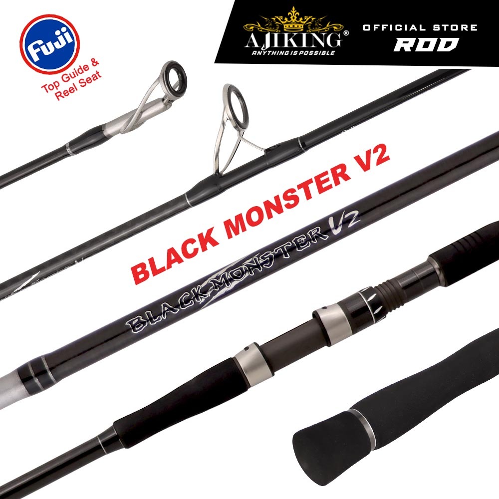 Ajiking Black Monster V2 Spinning Popping Fishing Rod Max Load 10kg ...