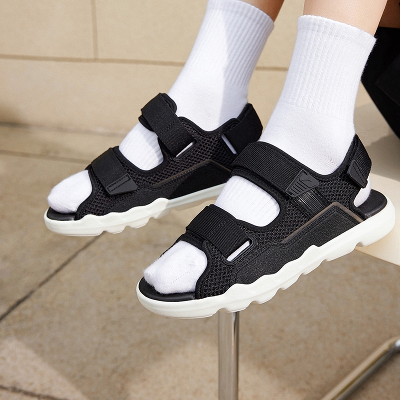 ANTA WOMEN Basic Sandals 1224C8508-1- Black (Kasut Selipar) | Shopee ...