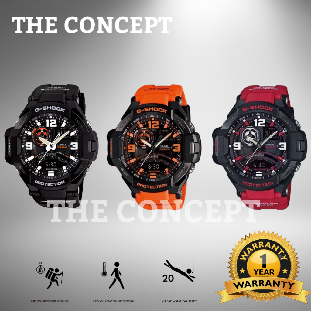🔥100% Original Casio G-Shock MASTER OF G AIR GRAVITYMASTER GA-1000-1A ...