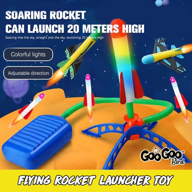 GOOGOO BIRD Flying Rocket Launcher Kids Toy Luminous Outdoor Ejection Flying Flash Launch ...