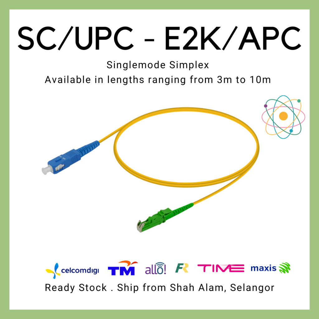 Patchcord SC/UPC-E2K/APC - Singlemode Simplex Fiber Optic Patch Cord ...