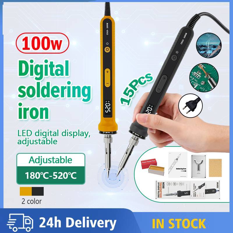 220V Digital Display Soldering Iron Set Adjustable Electric Solder Iron ...