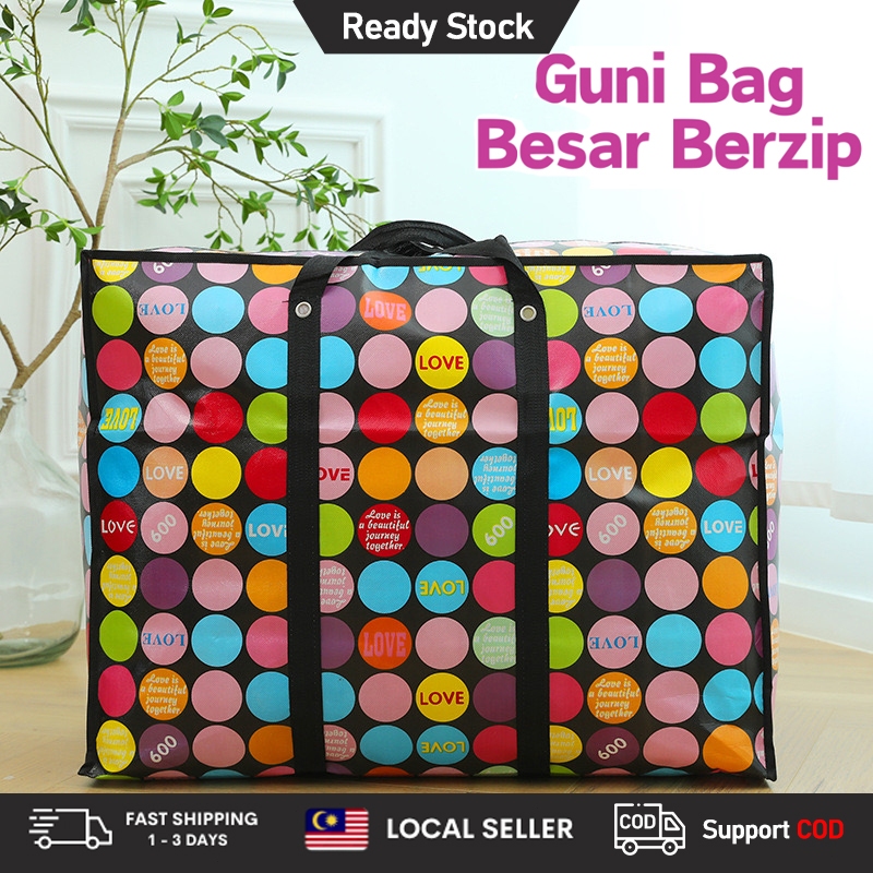 【Ship today】Plastic Beg Guni Besar Tebal Beg Waterproof Kampung Murah ...