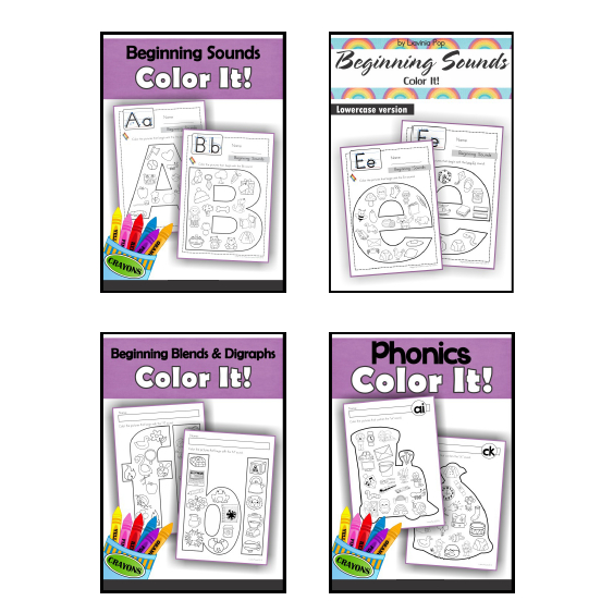 Color It by Sounds and Phonics Printable Mega Bundle Coloring Sheets ...