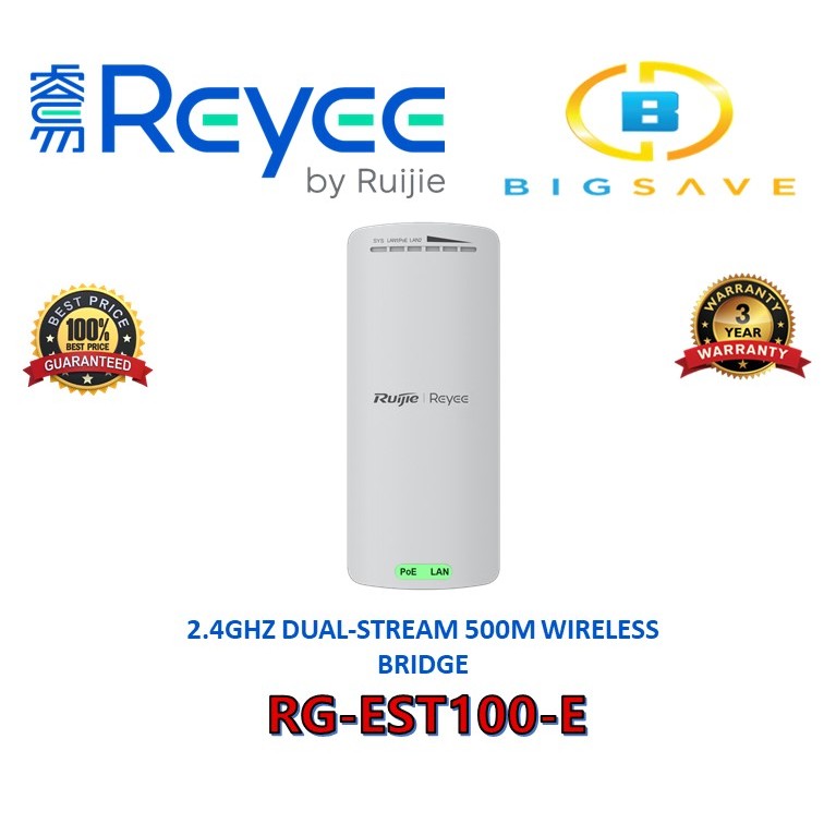 RUIJIE REYEE RG-EST100-E 2.4GHZ DUAL-STREAM 500M WIRELESS BRIDGE ...