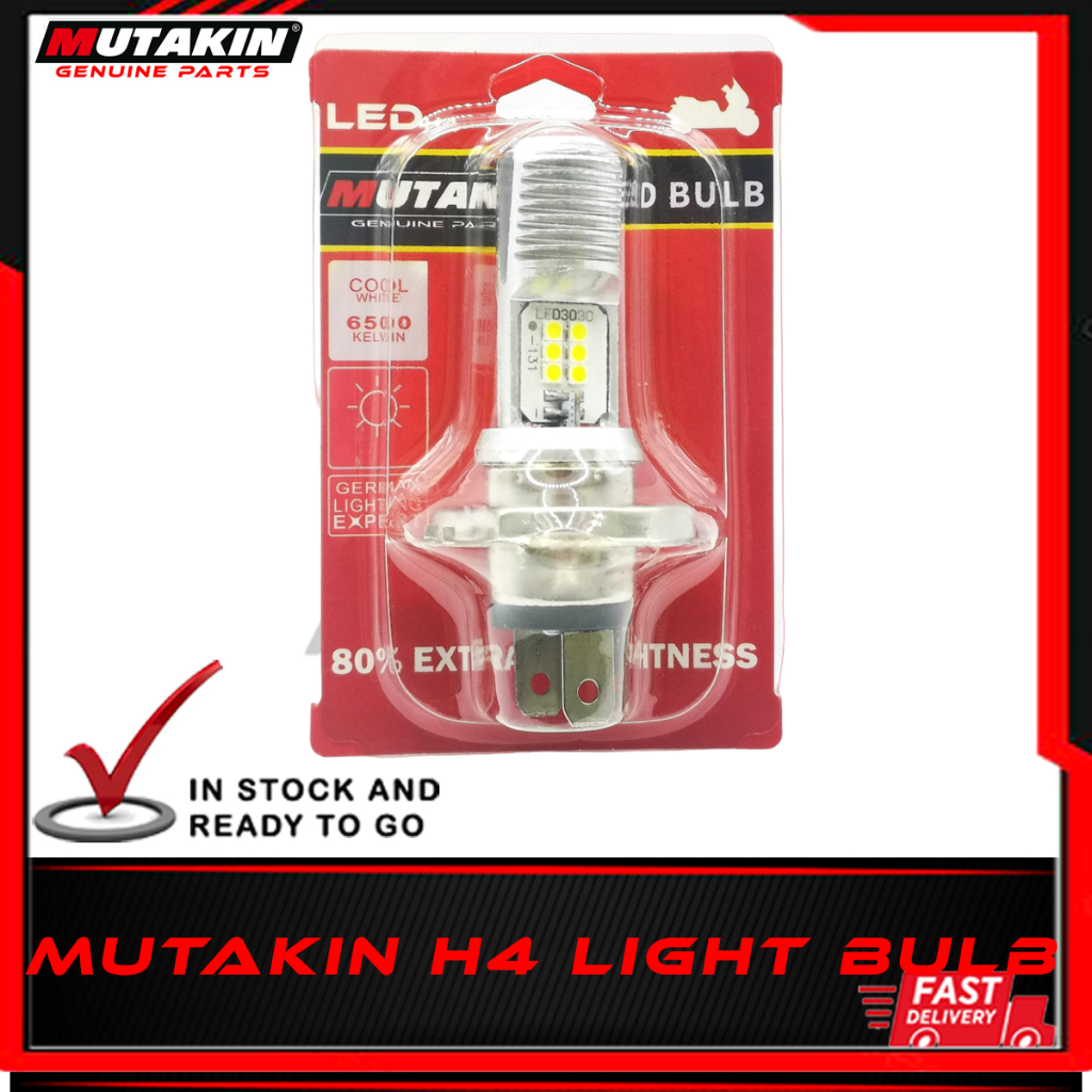 MUTAKIN MOTOR LIGHT BULB H4 Motorcycle Accessorie HS1 H4AC-001 SILVER ...