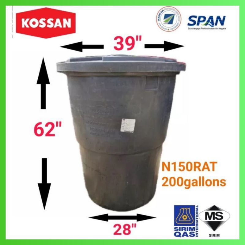 KOSSAN POLY TANGKI Tank Kurus Tinggi N150-RAT (200Gallon) | Shopee Malaysia
