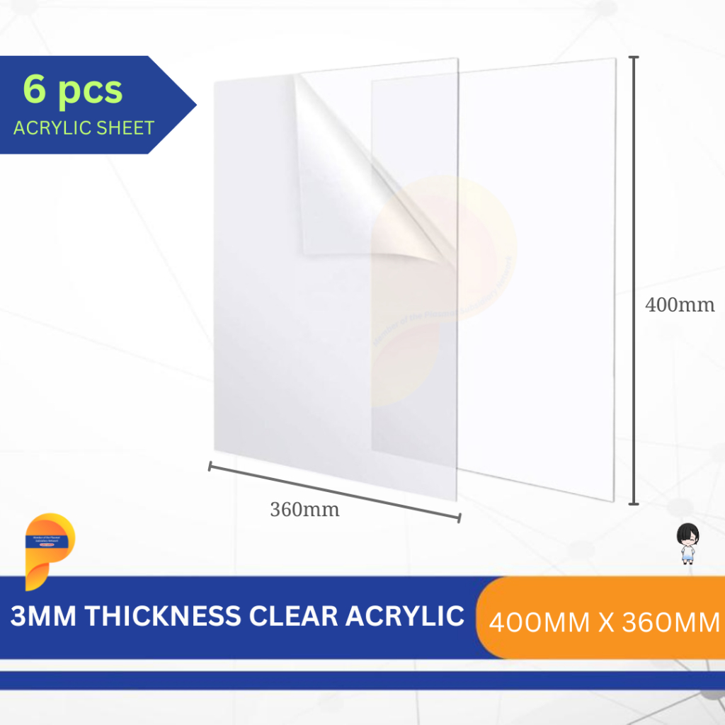 (6pcs) 400mm x 360mm Size Clear Acrylic - Thickness 3mm | Shopee Malaysia